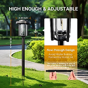 SUNCKET Solar Garden Lights, Yard Solar Outdoor Lights 6 Pack, IP65 Waterproof Auto On/Off Long Lasting Lighting Solar Powered Landscape Lights for Yard Walkway Driveway Lawn