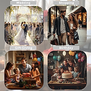 OfficeCastle 5 Pack Medium Clear Gift Bags, 8x3.1x8 Inches Clear Bags with Handles, Reusable Shopping Bags for Wedding, Baby Shower, Party Favor (20x8x20cm)