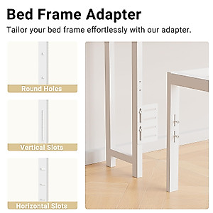 Unikito King Size Headboard with Storage, Headboards with Power Outlets and RGB LED Light, Sturdy Head Board for King Size Bed, Stable King Headboard Only for Bedroom, Dorm Room, Guest Room, White