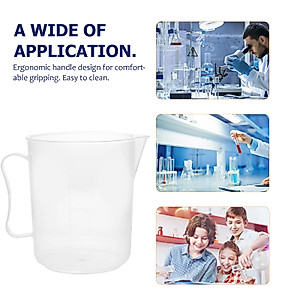 UEETEK Measuring Cup 500ml Plastic Graduated Cup : Lab Measuring Cup with Handle - Liquid Measuring Cups Measurement Beaker for Laboratory Science Experiments