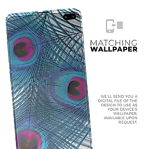 DesignSkinz Blue Peacock Protective Vinyl Decal Wrap Skin Cover Compatible with The Samsung Galaxy S20 (Screen Trim & Back Glass Skin)
