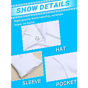 Hercicy 6 Pcs Thermal Transfer Hoodies Blank Hoodies for Printing White Thermal Transfer Sweatshirts Polyester Hooded Cloth Bulk Hoody for Men Women Unisex Include Size XS to Size 2XL