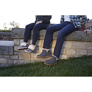 Dearfoams Alpine Men's Brixen Boot Slipper, Dark Heather Grey, Medium