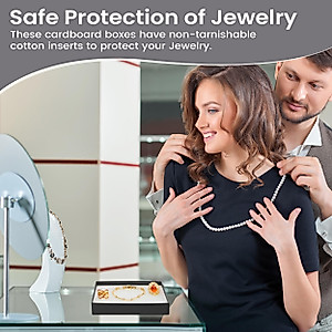 Novel Box 10 Pack Black Jewelry Gift Box 5.5x3.5x1in with Cotton Filled | Cardboard Jewelry Box | Gift Boxes with Lids Made in USA | Boxes for Bracelet Necklace Ring Earrings