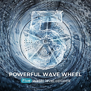 Euhomy 1.03cu.ft Portable Washer, 8.8LBS Capacity Small Portable Washing Machine with 10 Programs 5 Water Levels, Drain Pump and LED Display,Compact Washer for Apartments, RVs, Homes, Light Gray