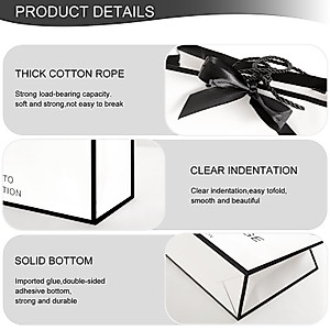 50th Birthday Gift Bags for Men Women, White and Black Keepsake Gift Paper Bag for Her N°50 Fifty Anniversary Party Present Shopping Tote Bags Women 50 Year Old Decorations Idea