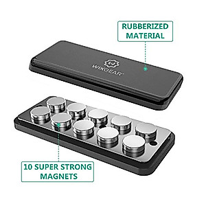 Magnetic Phone Car Mount WixGear Universal Stick On Rectangle Flat Dashboard Magnetic Car Mount Holder, for Cell Phones and Mini Tablets -Extra Strong with 10 Magnets!