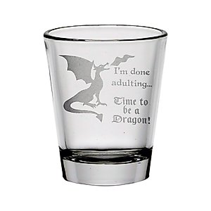 Time To Be A Dragon Shot Glass (Clear)