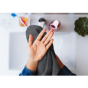 Utopia Towels [12 Pack] Premium Wash Cloths Set (12 x 12 Inches) 100% Cotton Ring Spun, Highly Absorbent and Soft Feel Essential Washcloths for Bathroom, Spa, Gym, and Face Towel (Grey)