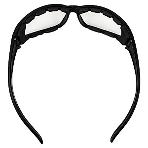 Global Vision Hercules Plus Padded Safety Motorcycle Sunglasses Black Frames Clear + Smoke Lenses