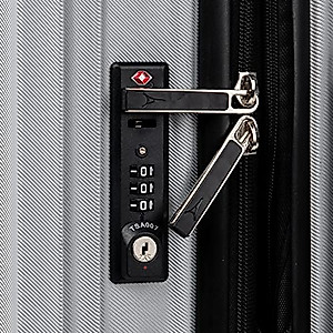 Travelpro Maxlite Air Hardside Expandable Checked Luggage, 8 Spinner Wheels, Lightweight Hard Shell Polycarbonate Suitcase, Metallic Silver, Checked Large 28-Inch