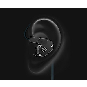 Quad Driver Headphones,ERJIGO KZ ZS6 High Fidelity Extra Bass Earbuds Without Microphone,with Detachable Cable (with Mic, Black)