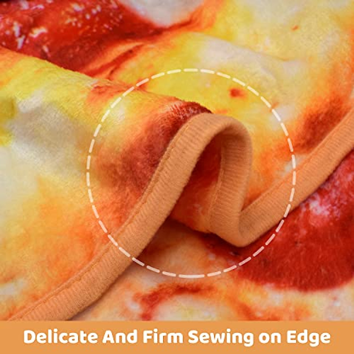 BROSHAN Funny Blanket Adult Size-Novelty Sofa Bed Throws, Double Sided Pizza Blanket 80 in, Soft Fleece Wrap Blankets for Gag Gifts