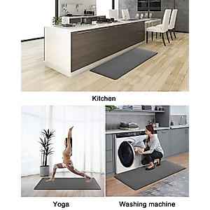 Artnice Kitchen Mat Cushioned Anti-Fatigue Floor Mat, Standing Desk Mat Anti Fatigue Ergonomic,Kitchen Non Slip Rugs and Mats, Standing Floor Mat for Work Place Office Kitchen Floor(20" x 47.2",Grey)