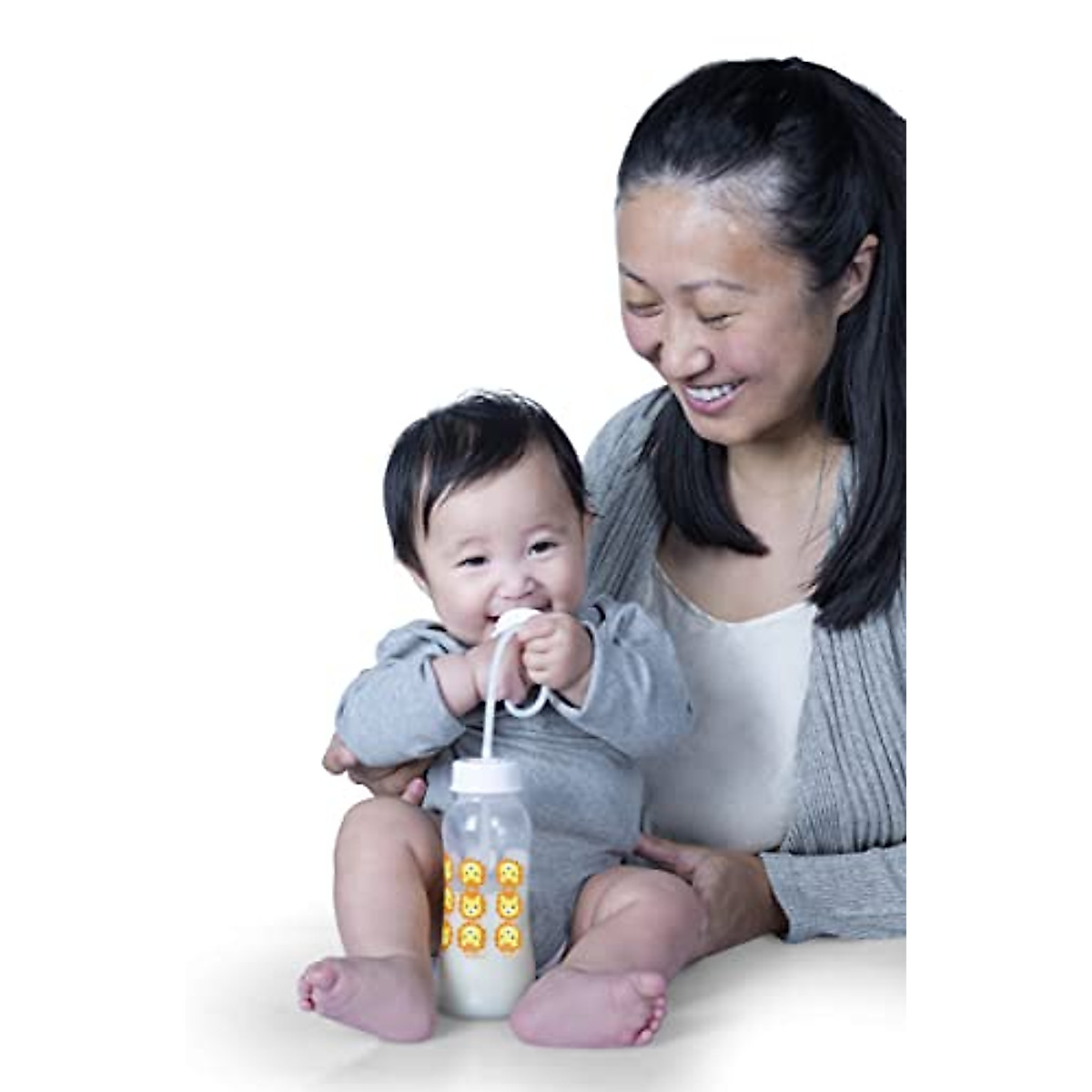 Hands Free Baby Bottle - Anti-Colic Self Feeding Baby Bottle System 9 oz (2 Pack - Elephant)