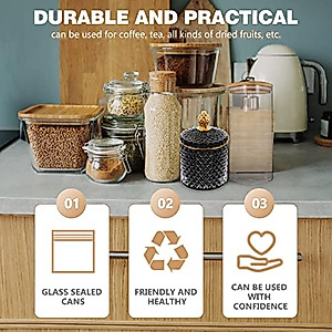 Crystal Diamond Faceted Jar with Lid Glass Apothecary Jars Qtip Holder Home Decorative Storage Container Bathroom Canisters Counter Vanity Organizer for Decoration Wedding Candy Storage