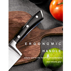 ZZWW Kitchen Knife Set, Professional 6 Piece Knife Set with Wooden Block Germany High Carbon Stainless Brown