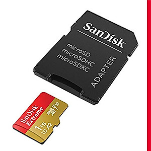 SanDisk 1TB Extreme microSDXC UHS-I Memory Card with Adapter - Up to 160MB/s, C10, U3, V30, 4K, A2, Micro SD - SDSQXA1-1T00-GN6MA