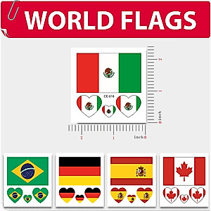 Mexican Flag Tattoos,10 Sheets Mexican Independence Day Temporary Tattoos Sports Temporary Face Tattoos Stickers,40 Pcs Waterproof Sweat Removable Fake Tattoos For Men Kids Women(Mexico)