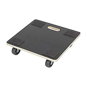 Vestil HDOS-SQ-1616-400 Hardwood Dolly-Square Deck, 400# Capacity, 16x16, Black