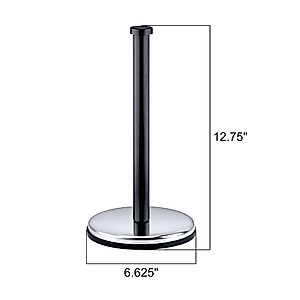 Amazing Abby - Patricia - Paper Towel Holder with Extra-Heavy Base and Non-Skid Pad, Steel Paper Towel Stand for Kitchen Countertop and Dining Table, Good for Standard and Jumbo Rolls