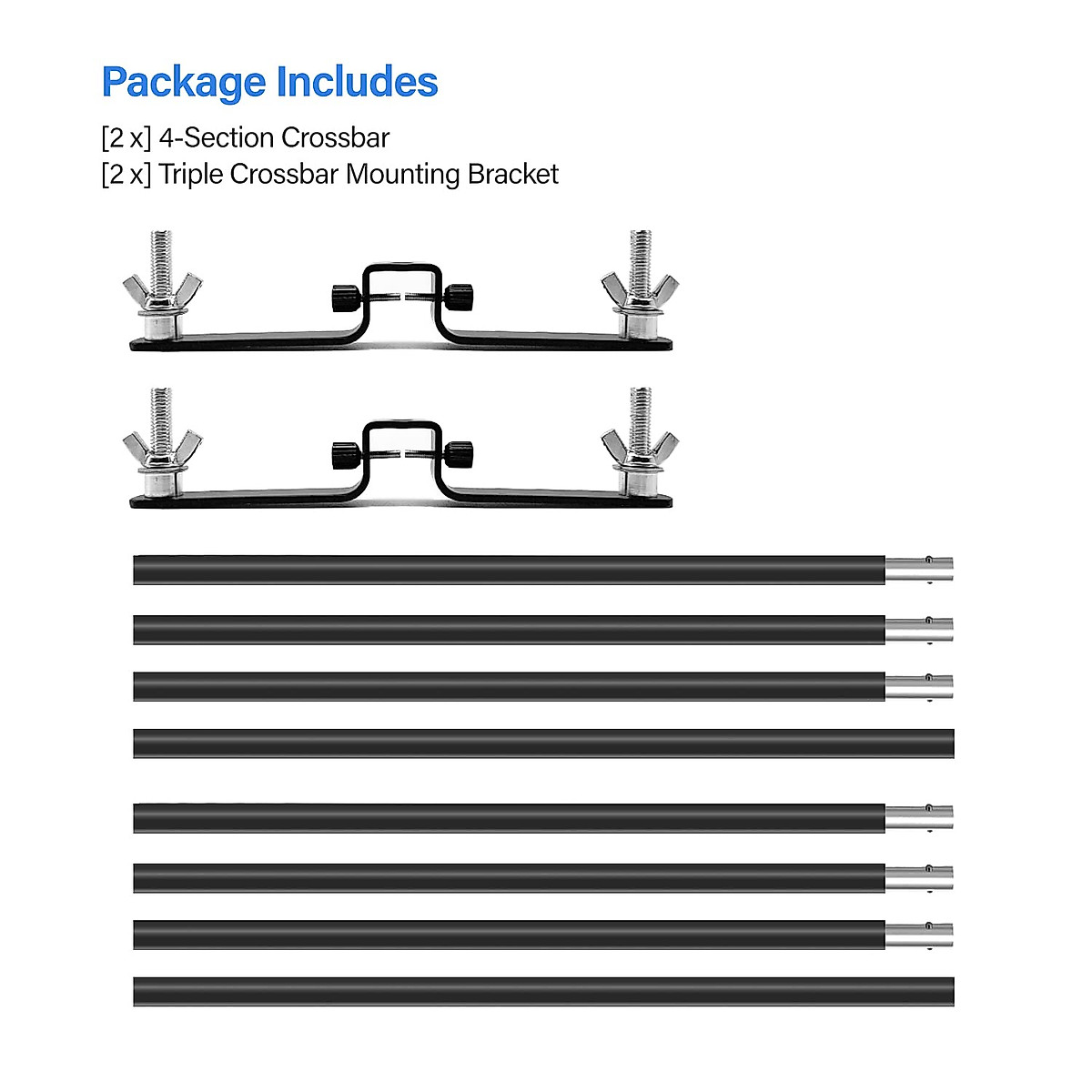 LimoStudio [2-Set] 10 ft Wide Crossbar, 4-Section/Triple Crossbar Mount, 2-Piece Set, Photography Lighting Muslin Backdrop Support Crossbar, Wide Compatibility, AGG3295