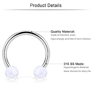 Cisyozi 14G Nipple Piercing Jewelry Nipple Rings for Women Stainless Surgical Steel Horseshoes Nipple Rings Cartilage Lobe Gauges Earring Hoop Set Nipplering Piercing Jewelry Men 14mm (9/16") Purple