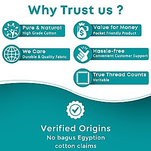 Feather & Stitch Softest 100% Cotton Sheets, 300 Thread Count Percale Weave Bedding, 16" Deep Pocket, Cooling Sheets, Breathable Bed Set, Hotel Premium Quality (King, Floral)