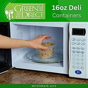 Deli Containers with Lids [16 oz. 50 Pack] Disposable Clear Lunch Containers Leakproof | Plastic Round Food Storage Containers | Freezer Containers for Food