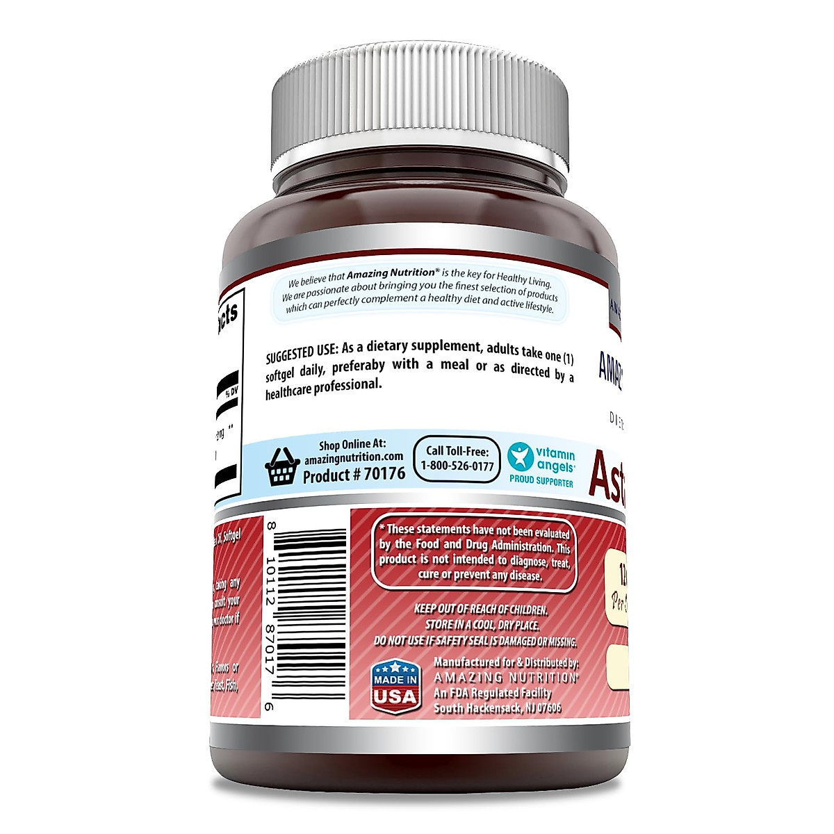 Amazing Formulas Astaxanthin 12 Mg Supplement | 60 Softgels | Non-GMO | Gluten Free | Made in USA
