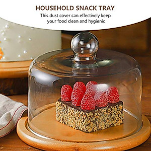 Cake Stand with Dome, Display Cake Stand Serving Platter Snack Tray Round Dessert Plate Tray for Baking Wedding Party (21 * 21 * 15.7cm)