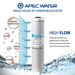 APEC Water Systems 20" Whole House High Flow Carbon Block Replacement Water Filter (FI-CBC20-BB)