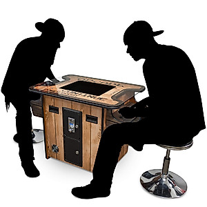 Creative Arcades Full Size Commercial Grade Cocktail Arcade Machine | 2 Player | 412 Games | 19" LCD Screen | Square Glass Top | LED Lights | 2 Sanwa Joysticks | 2 Stools Included | 3 Year Warranty