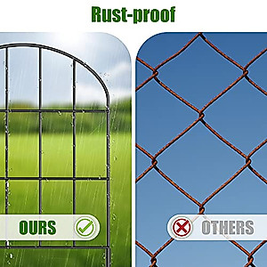 Ticanros 12 Pack Decorative Garden Fence Panels No Dig Fencing, Total 24in (H) x 13ft (L), Rustproof Metal Wire Garden Fence Border, Small Animal Barrier Fence for Dog