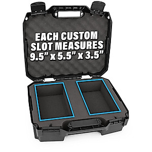 CASEMATIX Graded Card Case Compatible with 60+ BGS PSA FGS SGC Graded Sports Trading Cards, Rugged Graded Slab Card Storage Box with Custom Card Carrying Case Impact Absorbing Dual Foam Slots