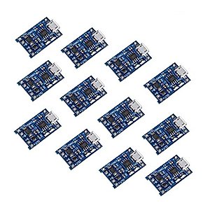 Organizer 12pcs TP4056 Charging Module 5V Micro USB 1A 18650 Lithium Battery Charging Board with Protection Charger Module (Micro)