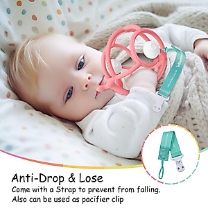 Mombella Ollie Octopus Silicone Baby Teething Toy for 3M+ Infants, Soft Silicone Baby Teether for Front and Back Teething Pain Relief, Blue