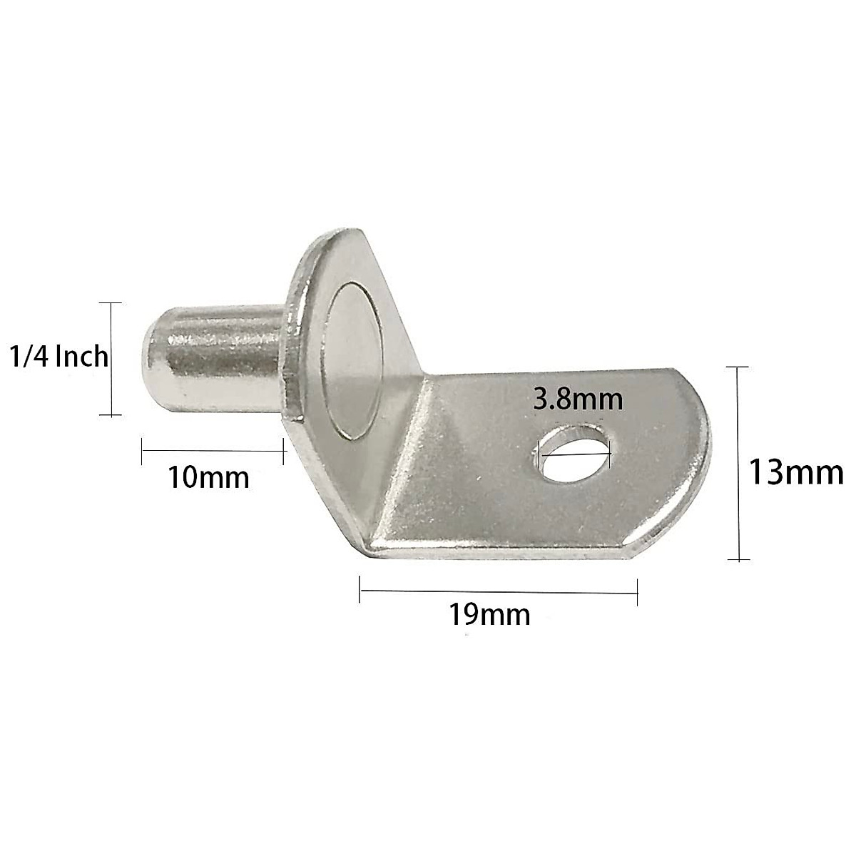 1/4 Inch Shelf Pegs,40Pcs Bracket Support Pins L-Shaped Holders for Cabinets,Shelves,Wodrob,Nickel Plated