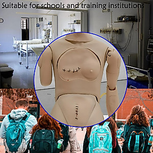 PreAsion Training Manikin Model Trauma Model Anatomical Human Model Demonstration Manikin Patient Care for Nursing Female-Male Wound Training Mannequin Patient Care Education Teaching 63’’Life-Size