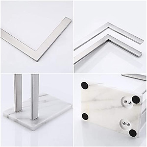 KES Hand Towel Holder Stand for Bathroom Countertop Double-L Hand Towel Rack with Marble Base for Bathroom Vanity Freestanding SUS 304 Stainless Steel Brushed Finish, BTH220B-2