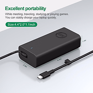 65W 45W Dell Laptop Charger USB C for Latitude 5420 5520 5320 5430 5290 7410 7420 XPS 13 9250 9360 9365 9370 9380 9350 9550 Chromebook 5190 Type C AC Adapter