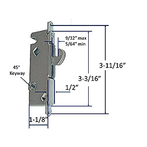 House Guard Black Patio Door Handle Set with Mortise Lock,Suitable for Replacement Sliding Doors Lock 3-15/16”Screw Hole Spacing.Choices That Add a Unique to Your Patio Glass Sliding Door.