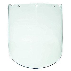 MSA 10115851 V-Gard Visor - Chemical & Splash, Propionate, Clear Tint, Molded, 9.25" x 18" x 0.98", Extra Thick Barrier, Extended Coverage, Heavy Duty, Durable Replaceable Eye Protection for Hard Hat