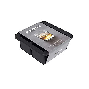 FROST Silicone Extra Large Cube Ice Tray w/Protective Lid | Charcoal | Easy to Remove Ice Cubes | Food Grade Premium Silicone | Dishwasher Safe, BPA Free