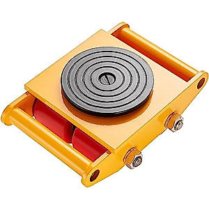 VEVOR Machinery Skate Dolly, 13,200 LBS/6T Industrial Machinery Mover, Heavy Duty Carbon Steel Machinery Moving Skate with 4 PU Wheels and 360° Rotation Non-Slip Cap for Warehouse, Workshop, Factory