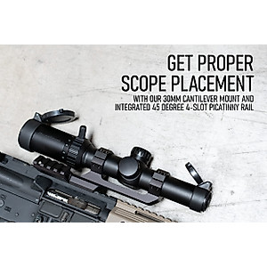Monstrum 1-6x24 LPVO Rifle Scope with 45 Degree Offset Red Dot Mount