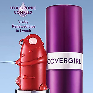 COVERGIRL Simply Ageless Moisture Renew Core Lipstick, Devoted Red, Pack of 1