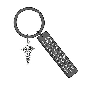 Vet Receptionist Keychain Vet Tech Gift Veterinary Assistant Vet Nurse Gift Veterinary Medicine Gift (Vet Receptionist KB), 1.18