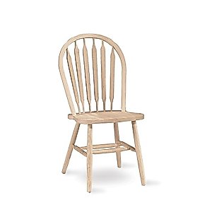 International Concepts 37-Inch Arrow Back Chair, Unfinished, Fabric