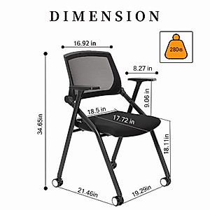 VACYOVKE 20 Pack Folding Chair with 280lb. Capacity Portable Nesting Commercial Seat for School Events Office Picnic Kitchen Conference Waiting Training Room
